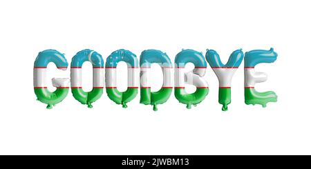 3d illustration of goodbye letter balloon in Malaysia flag isolated on ...