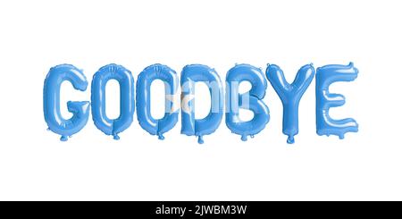 3d illustration of goodbye letter balloon in Guam flag isolated on ...