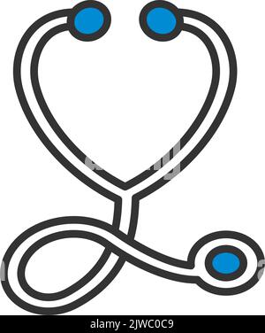 Stethoscope Icon. Editable Bold Outline With Color Fill Design. Vector ...