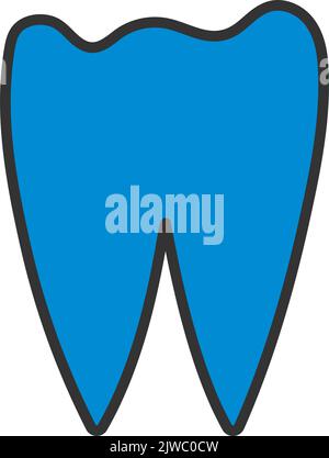 Tooth Icon. Editable Bold Outline With Color Fill Design. Vector ...