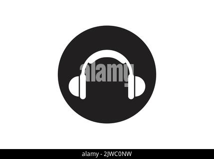 Headphones Earphone Headset Listening Logo Design Template Stock Vector ...
