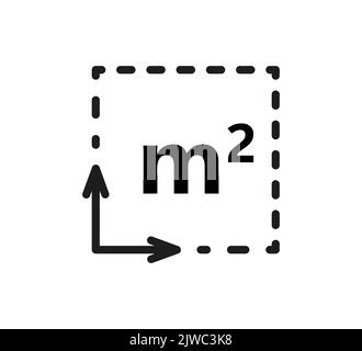 Square Meter icon. M2 sign. Flat area in square metres . Measuring land ...