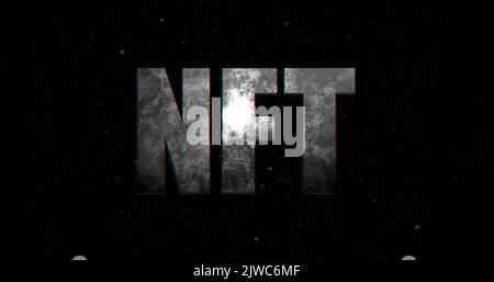 Image of nft text with glowing light on black background Stock Photo ...