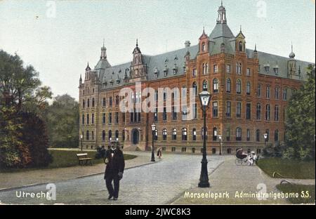 View of the front and side walls of the 2nd administration building of ...