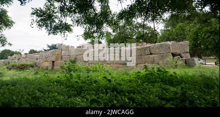 Ruins of defensive wall of the Hampi fort state Karnataka India 08 07 ...