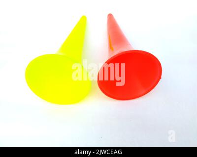 blank vuvuzela stadium plastic horn. fan vuvuzela trumpet isolated on ...