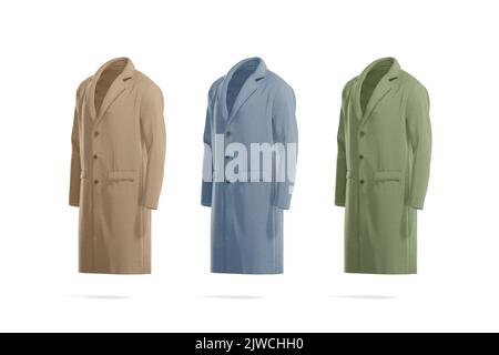Blank white wool coat mockup, front and side view Stock Photo - Alamy