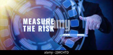 Writing displaying text Measure The Riskdetermine degree of danger ...