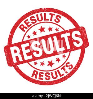 RESULTS text written on red rectangle stamp sign Stock Photo - Alamy