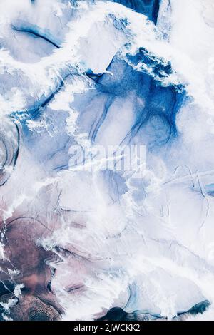 marble texture ink water frozen brown land blue Stock Photo - Alamy