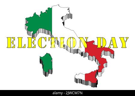 Italy logo: graphics of the Italian tricolor, made up of several shapes ...