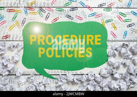 Text showing inspiration Procedure PoliciesSteps to Guiding Principles ...