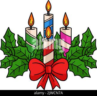 Christmas Candle Cartoon Colored Clipart Stock Vector Image & Art - Alamy