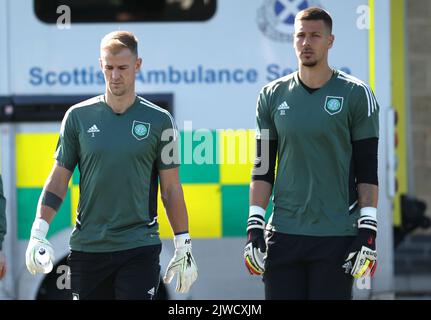 Celtic goalkeeper Joe Hart (left) and Benjamin Siegrist during a ...