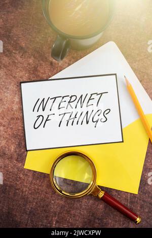 Text showing inspiration Internet Of Thingsconnection of Devices to the ...