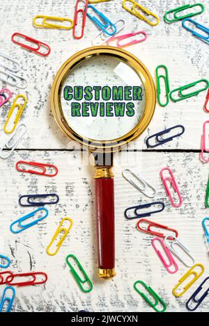 Conceptual caption Customer Reviewsreview of product or service made by ...
