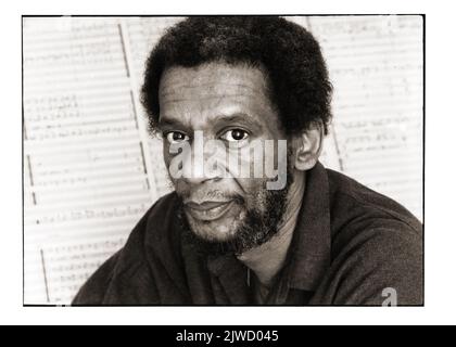 Posed portrait of jazz violinist composer Leroy Jenkins in his ...