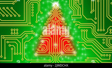 Christmas tree made of an electronic circuit board Stock Photo - Alamy