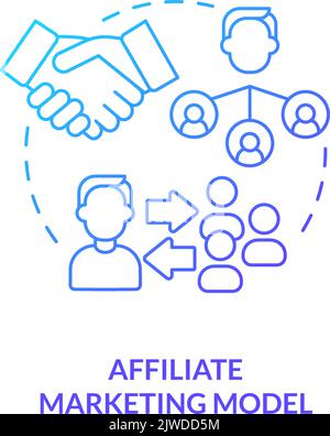 Affiliate marketing and digital business monetization line icon set ...