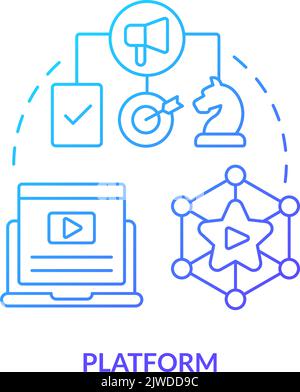 Platform economy blue gradient concept icon Stock Vector Image & Art ...