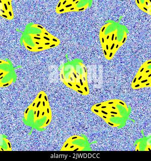 Bright strawberry vintage seamless pattern. Cottagecore retro summer ...