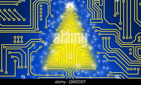 Christmas tree made of an electronic circuit board Stock Photo - Alamy