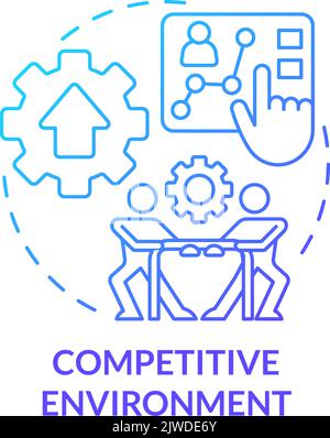 Competitive strategy blue gradient concept icons Stock Vector Image ...
