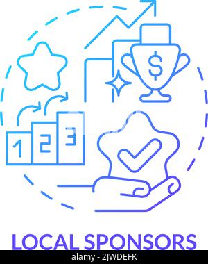 Sponsor blue gradient concept icon Stock Vector Image & Art - Alamy