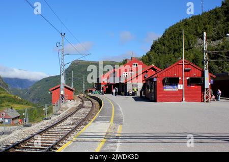Waiting for the Flamsbana Railway train at Myrdal Station, near Flam in Norway Stock Photo - Alamy