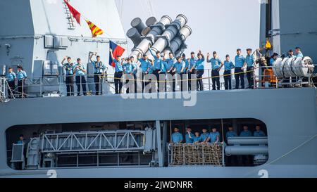 Wilhelmshaven, Germany. 05th Sep, 2022. The frigate "Hessen" sails out ...
