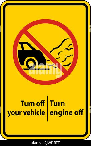 Turn Engine Off Sign On White Background Stock Vector Image & Art - Alamy
