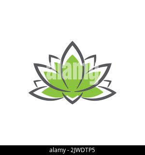 linear lotus logo templates. Vector floral linear lotus logo. Design ...
