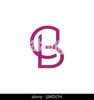 CB White Purple Lines Letter Logo. Creative Line Letters Design Vector ...