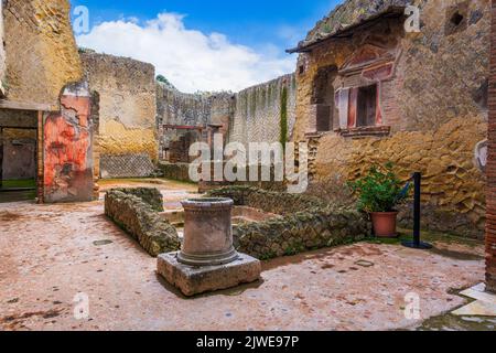 Ercolano, Italy at Herculaneum, an ancient Roman town buried in the ...