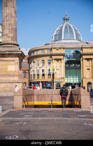 Newcastle Metro: Monument station in central Newcastle next to Eldon ...