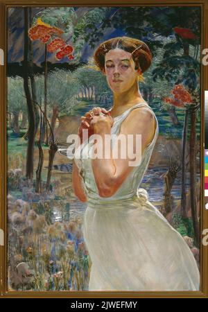 Jacek Malczewski, Portrait of a Woman Against a Rowanberry Grove ...