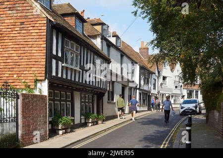 The Mint, a street in Rye, an historic English town near the coast in ...