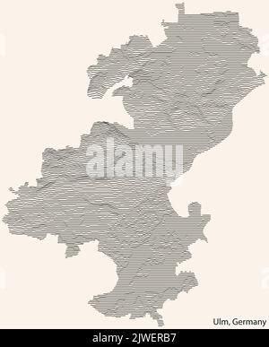 Topographic relief map of ULM, GERMANY Stock Vector Image & Art - Alamy