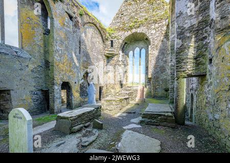 Graves inside the ruins of Timoleague Friary, County Cork, Ireland ...