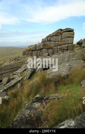 Rock stacks on Great Mis tor, Dartmoor, Devon, England, UK Stock Photo ...