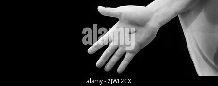 Detail of sculpted art of hand of Jesus with wound nail mark from ...