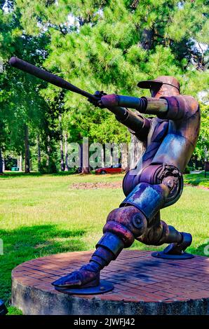 “Mr. Baseball,” a sculpture by artist Bruce Larsen, is pictured at the ...