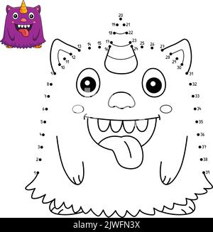 Dot to Dot Creepy Monster Isolated Coloring Page Stock Vector Image & Art - Alamy