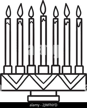 Kwanzaa Kinara Isolated Coloring Page for Kids Stock Vector Image & Art ...
