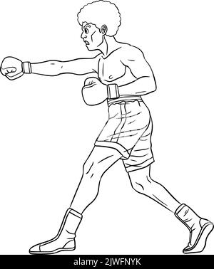 Boxing Isolated Coloring Page for Kids Stock Vector Image & Art - Alamy