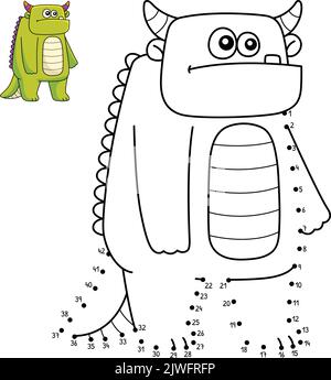 Dot to Dot Creepy Monster Isolated Coloring Page Stock Vector Image & Art - Alamy