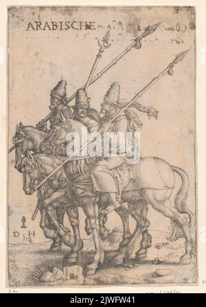 Trzech jeźdźców arabskich. Hopfer, Daniel (ca 1470-1536), graphic ...