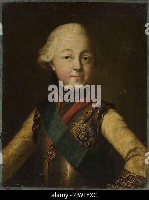 A portrait of a boy from the Romanov family, painted around 1743. The ...