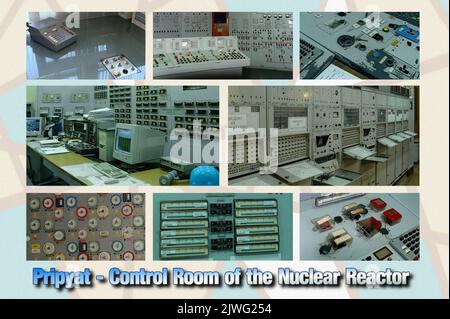 One of the control rooms of the nuclear power plant, where in 1986 the ...