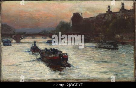 Aleksander Gierymski – Evening by the River Seine - Study (Wieczór nad ...